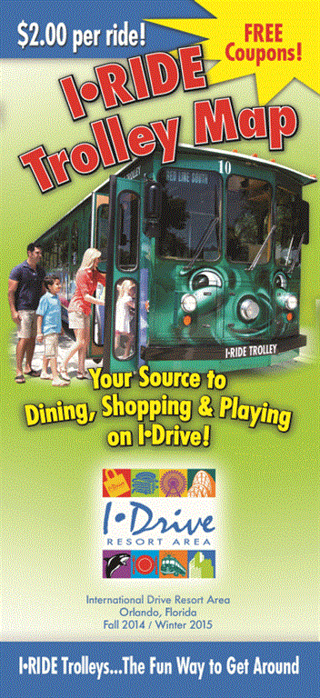 Orlando I-RIDE Trolley Map - Your Guide to Dining, Shopping & Playing ...